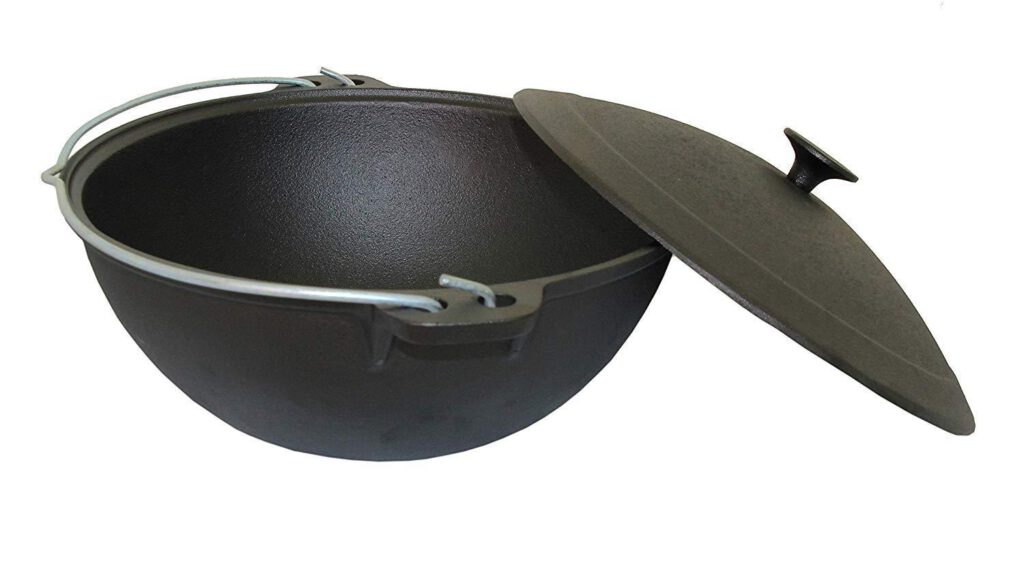 SET Feuerofen UTSCHAK Feuer Ofen + Kazan WOK Gusseisen Camping Kessel ...